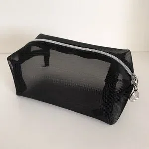Lancome | Bags | Lancme Black Mesh Cube Zippy Pouch | Poshmark
